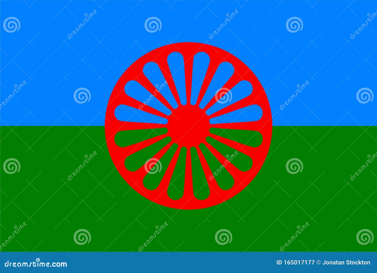 Romani People Flag Vector. Gipsy Flag Vector Stock Illustration ...