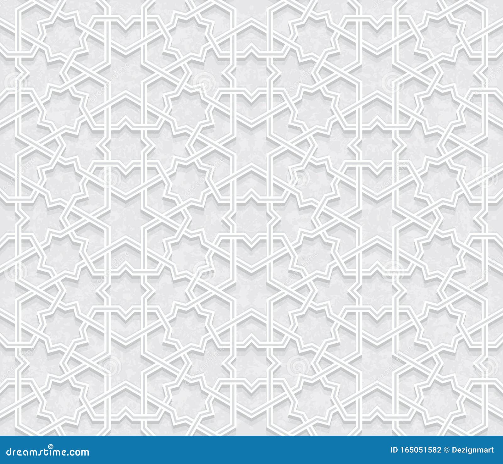 Arabesque Star Pattern with Grunge, Light Grey Background Stock Vector ...
