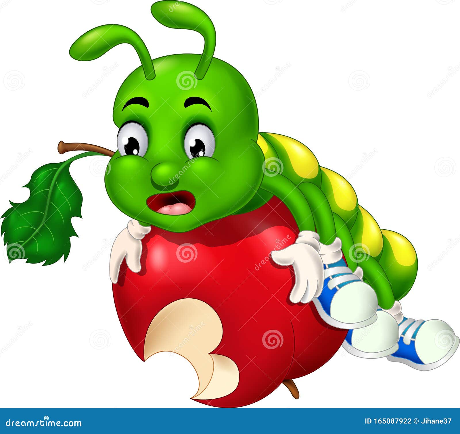 Bitten Red Apple Smiley Vector Illustration | CartoonDealer.com #73242644