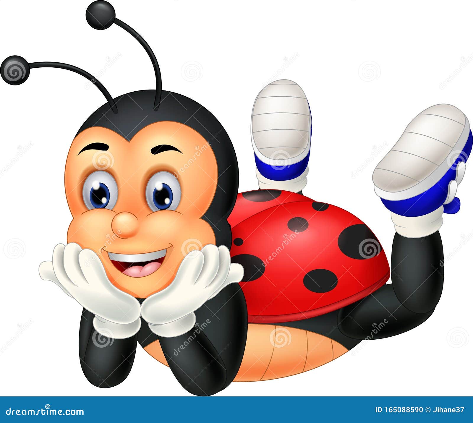 Cool Red Black Ladybug Cartoon Stock Illustration - Illustration of ...
