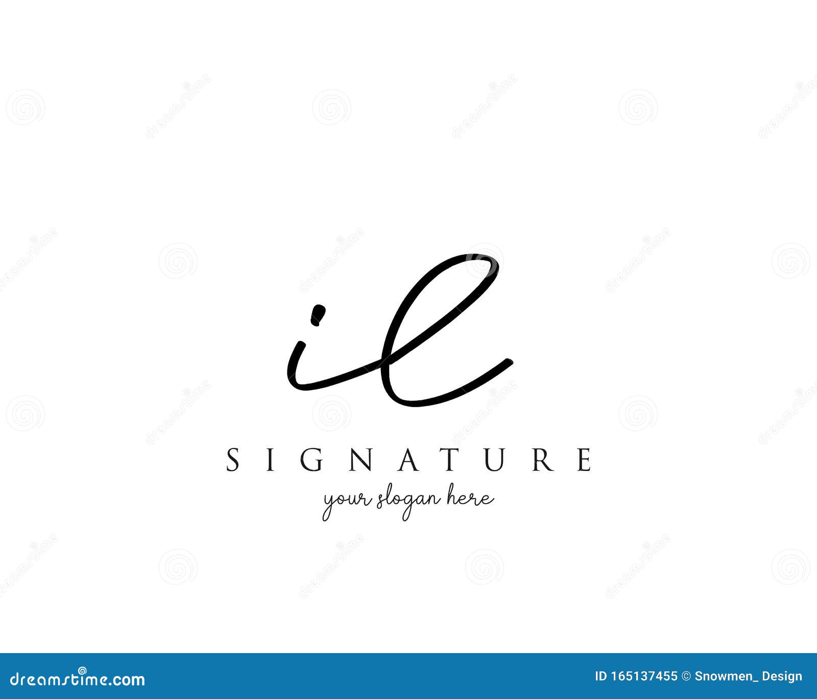 IL Initial Handwriting Signature Logo Template Vector. Stock Vector ...