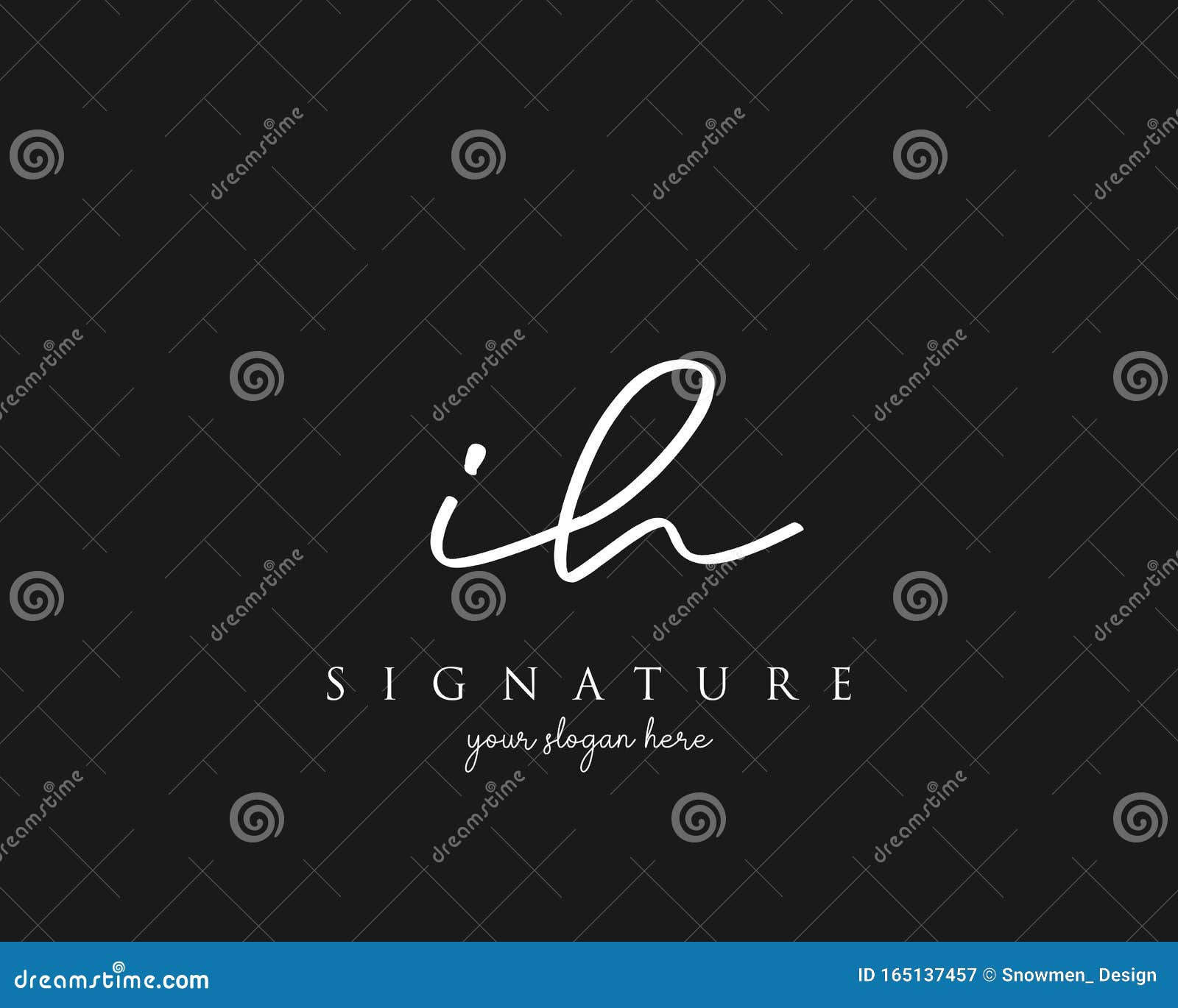 IH Initial Handwriting Signature Logo Template Vector. Stock Vector ...