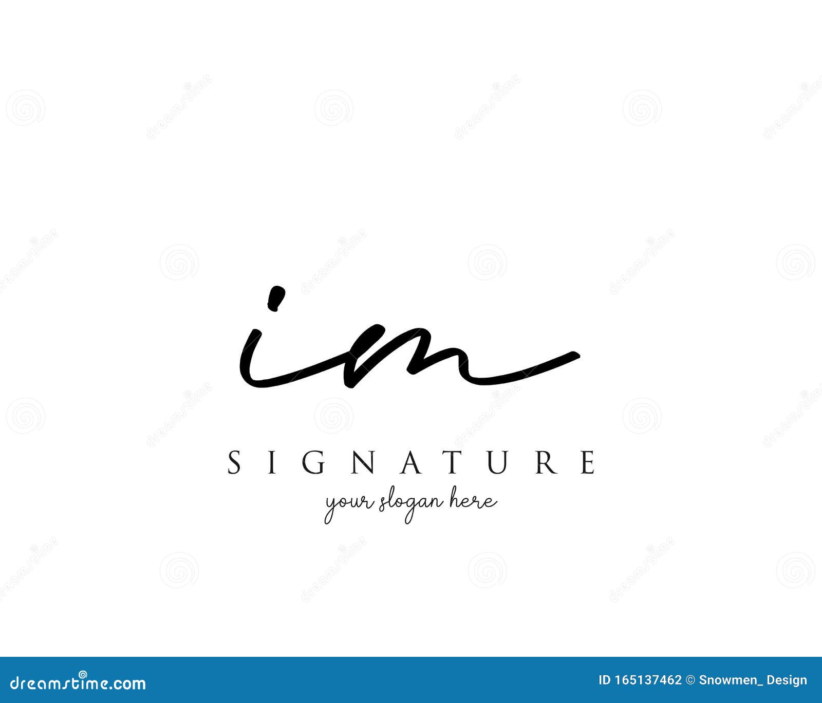 IM Initial Handwriting Signature Logo Template Vector. Stock Vector ...