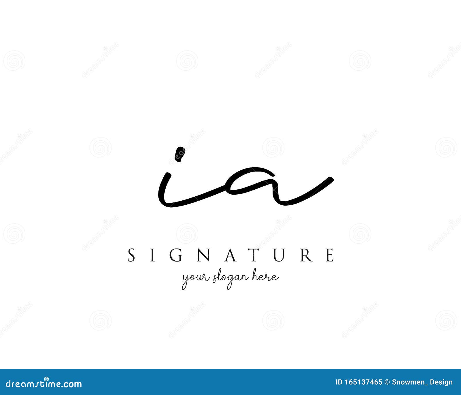 IA Initial Handwriting Signature Logo Template Vector. Stock Vector ...