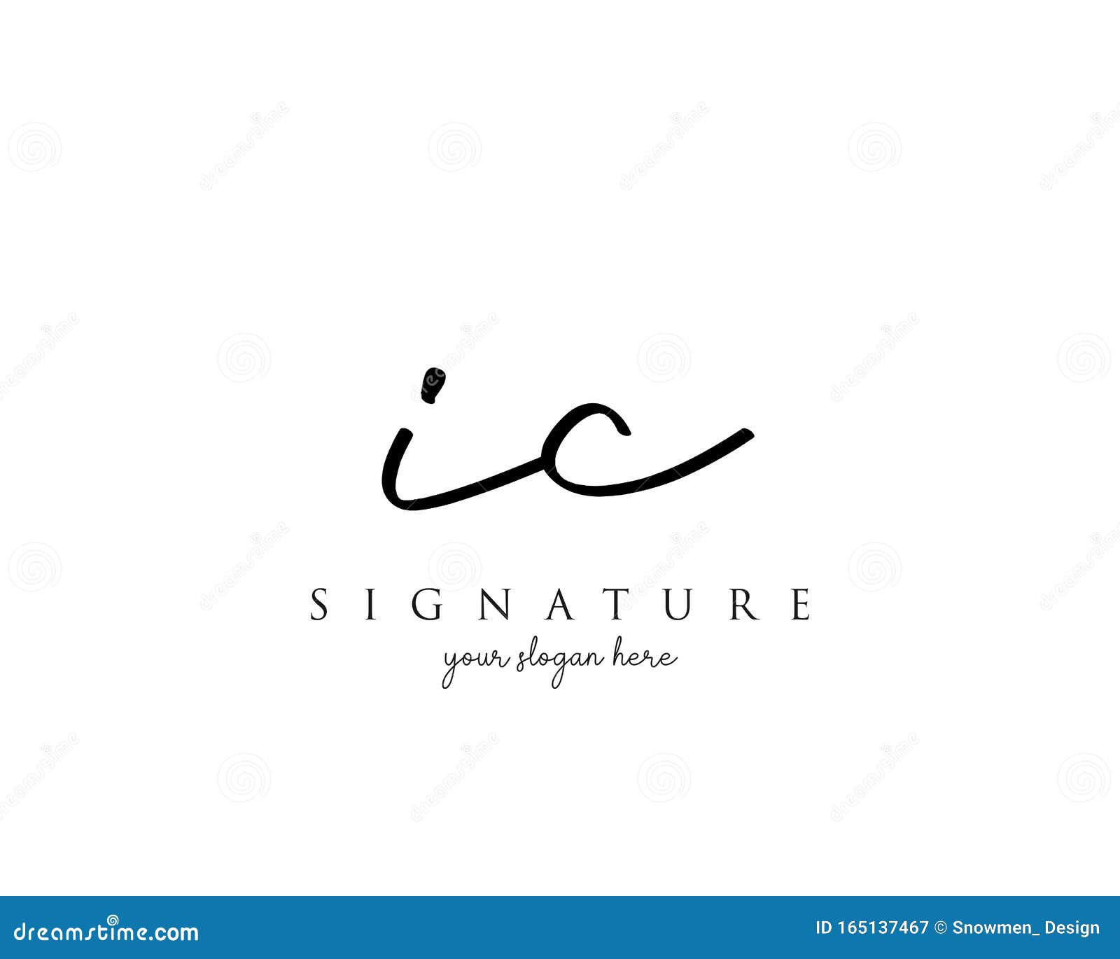 IC Initial Handwriting Signature Logo Template Vector. Stock Vector ...