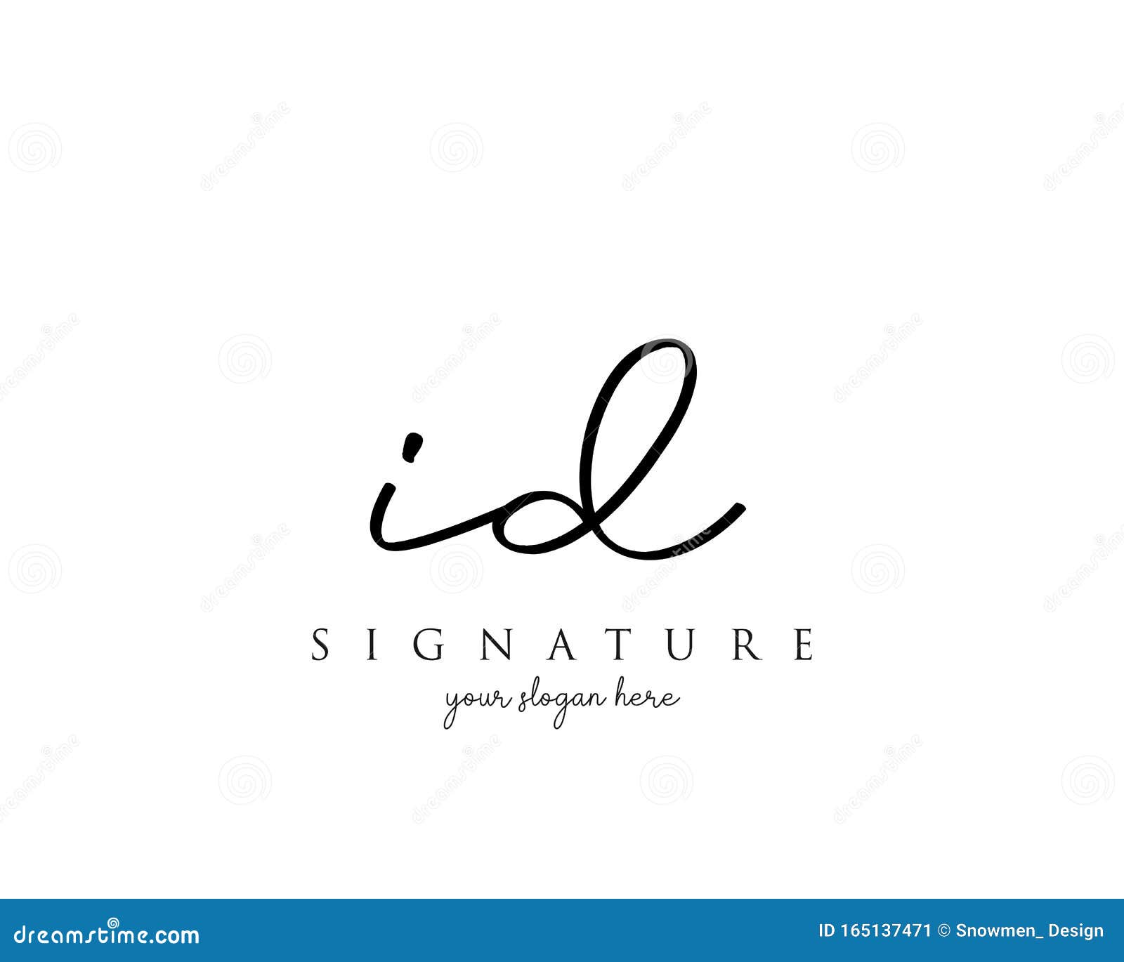 ID Initial Handwriting Signature Logo Template Vector. Stock ...