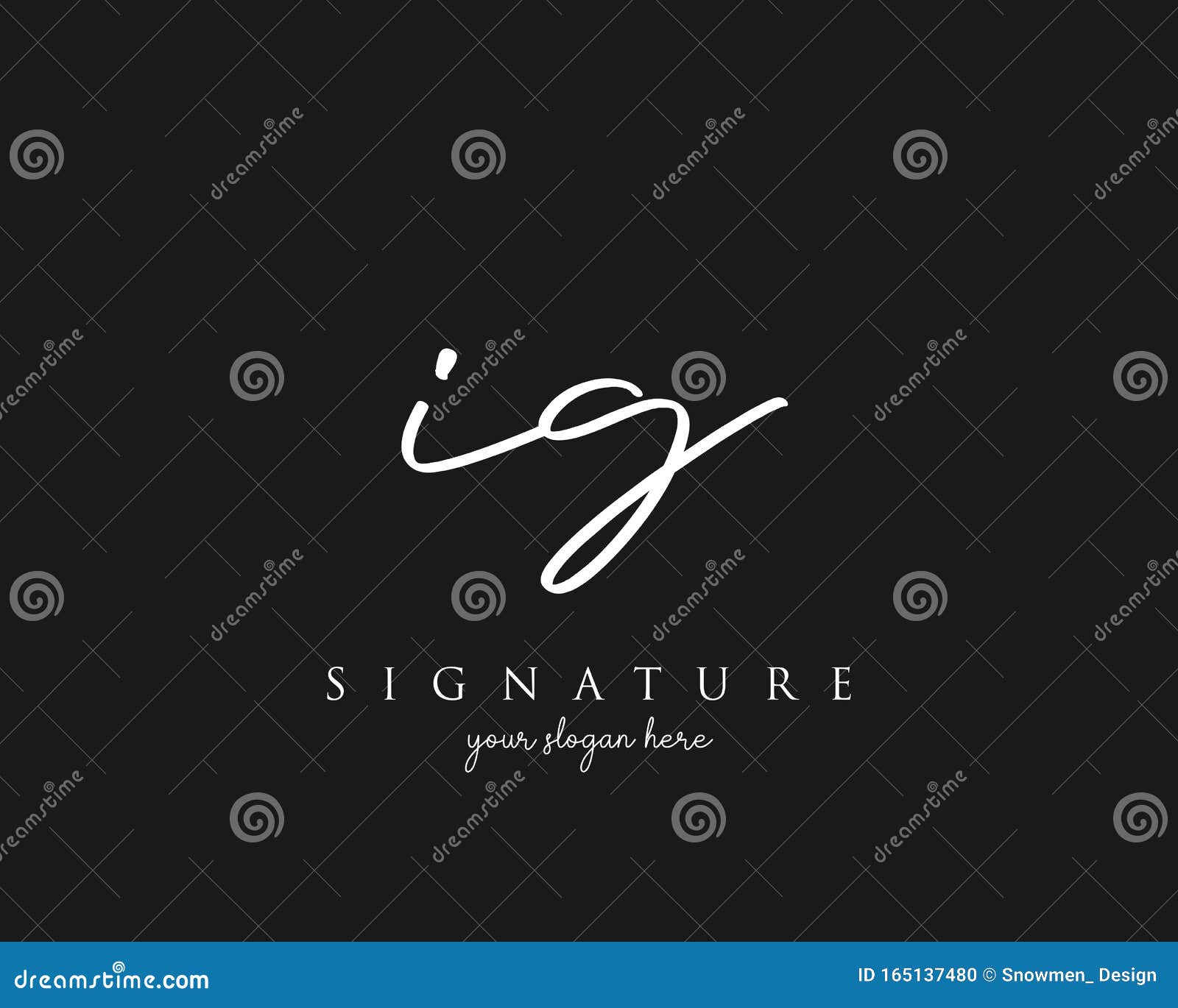 IG Initial Handwriting Signature Logo Template Vector. Stock Vector ...