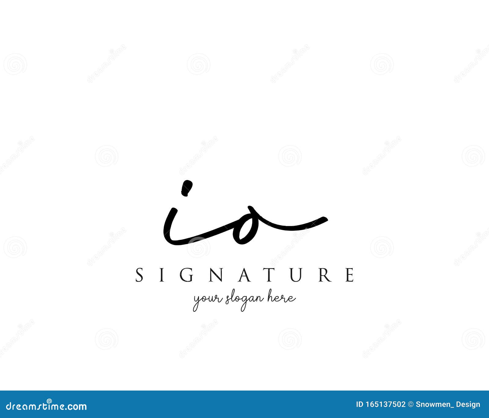 IO Initial Handwriting Signature Logo Template Vector. Stock Vector ...