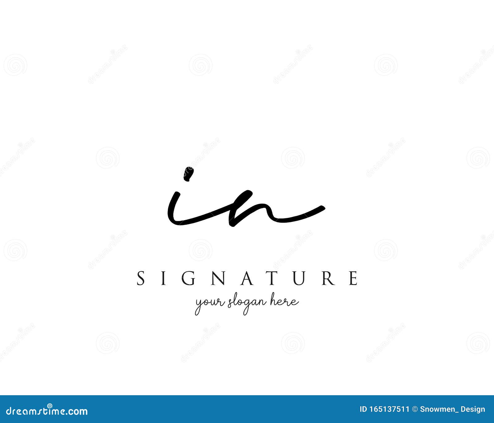 In Initial Handwriting Signature Logo Template Vector. Stock Vector ...