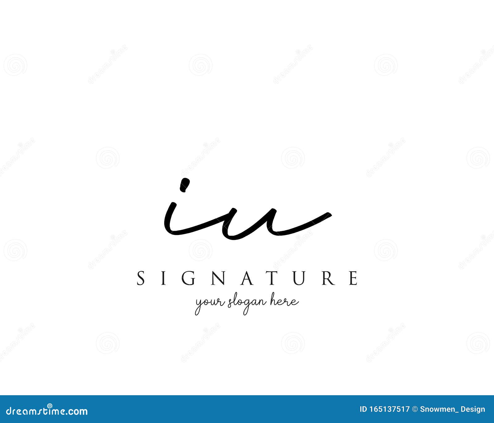IU Initial Handwriting Signature Logo Template Vector. Stock Vector ...
