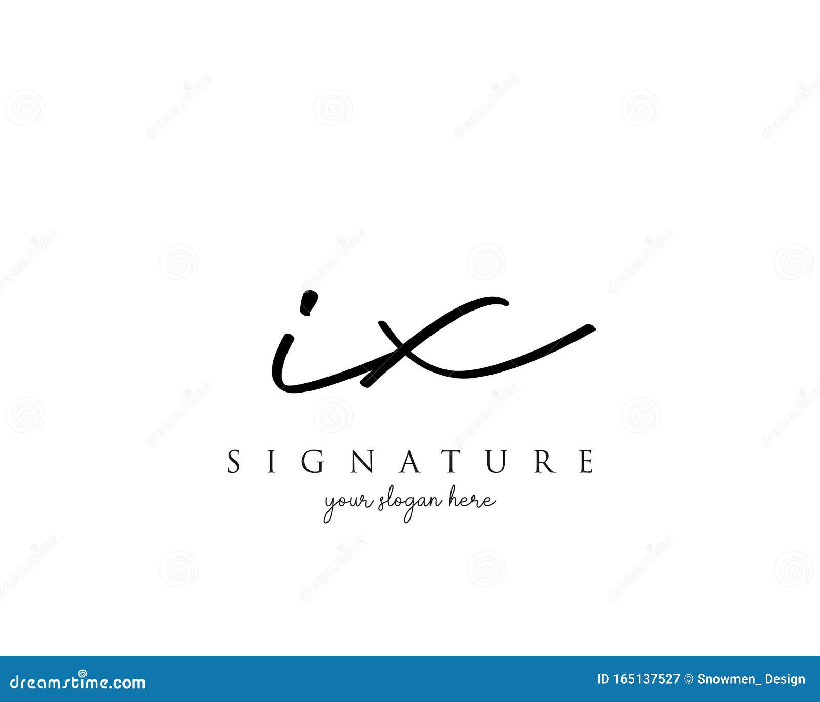 IX Initial Handwriting Signature Logo Template Vector. Stock Vector ...