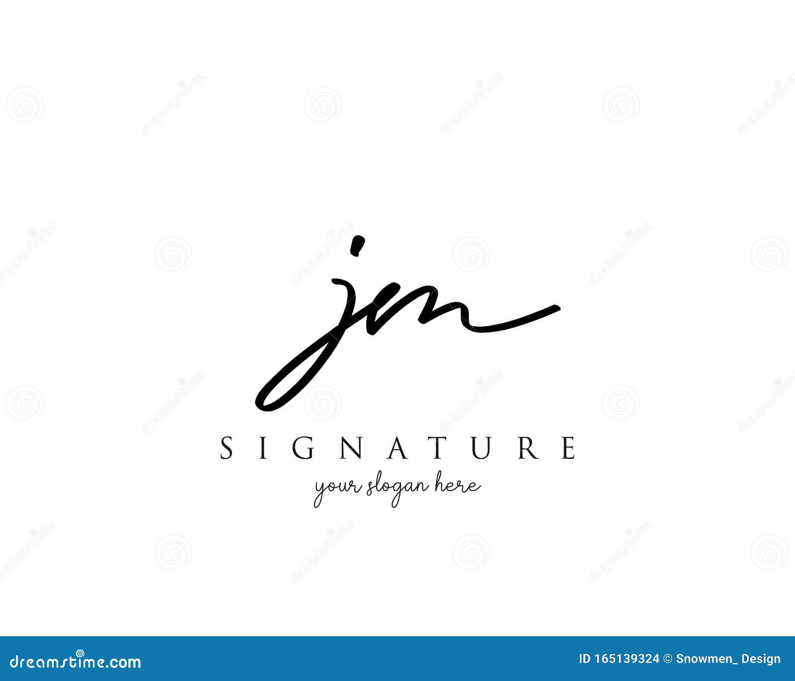 JM Initial Handwriting Signature Logo Template Vector. Stock Vector ...