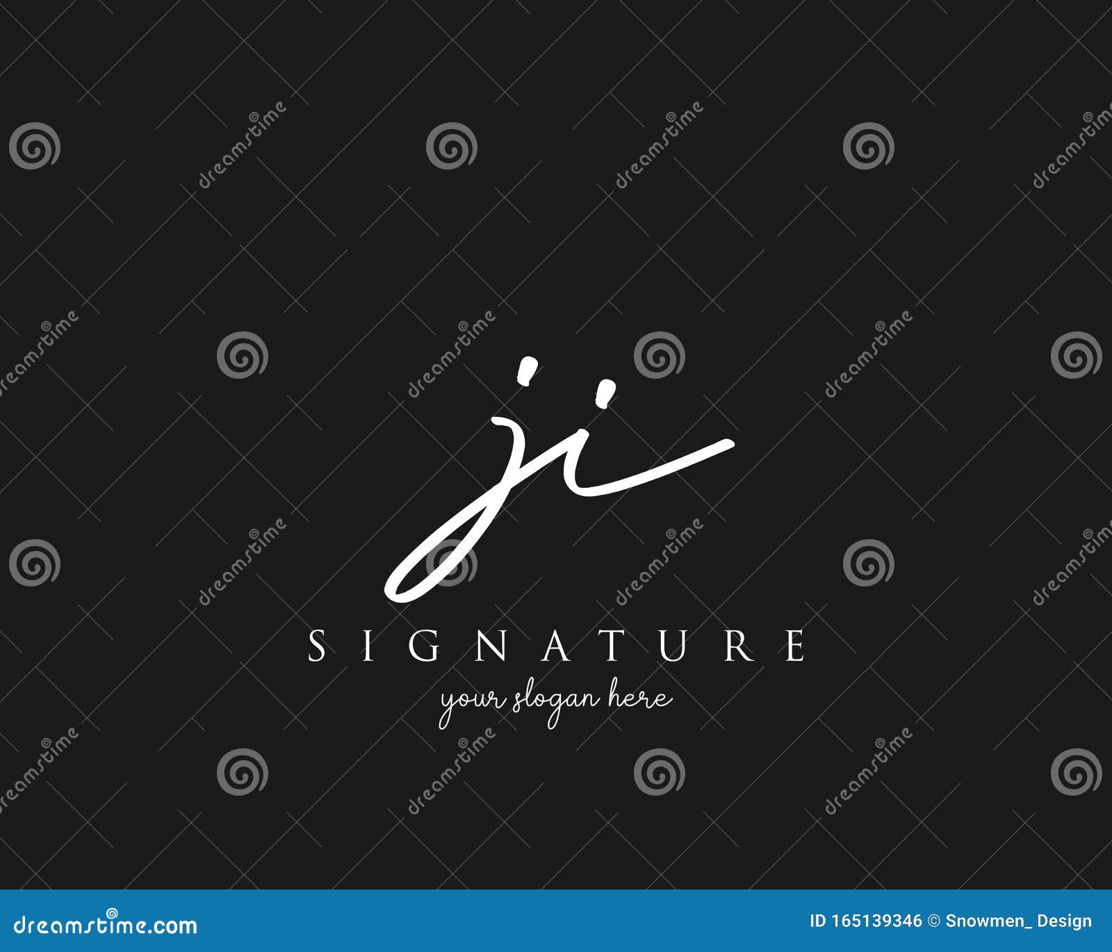 JI Initial Handwriting Signature Logo Template Vector. Stock Vector ...