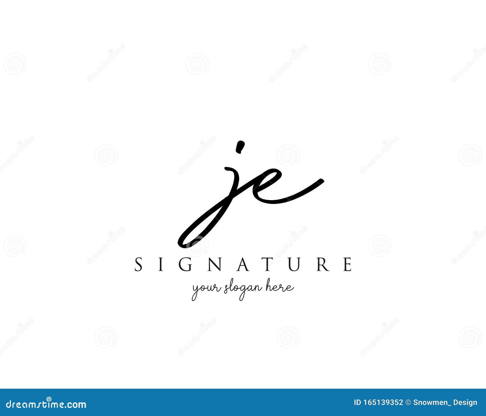 JE Initial Handwriting Signature Logo Template Vector. Stock Vector ...