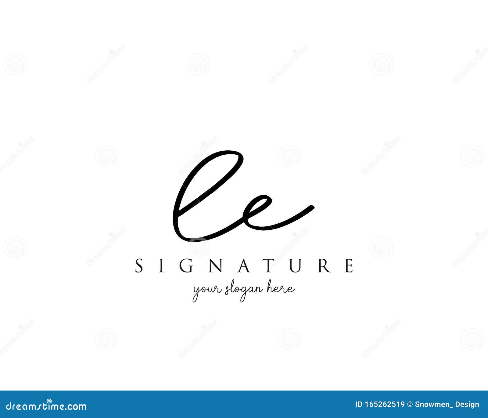 LE Initial Handwriting Signature Logo Template Vector. Stock Vector ...