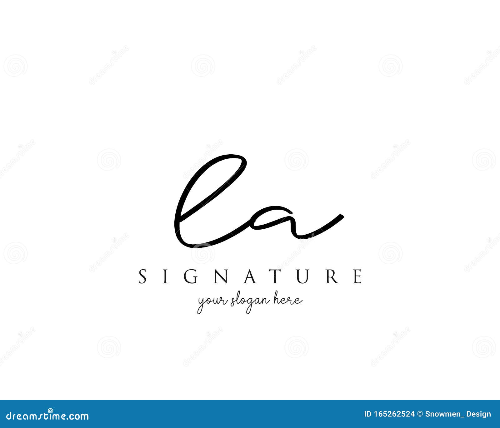 LA Initial Handwriting Signature Logo Template Vector. Stock Vector ...