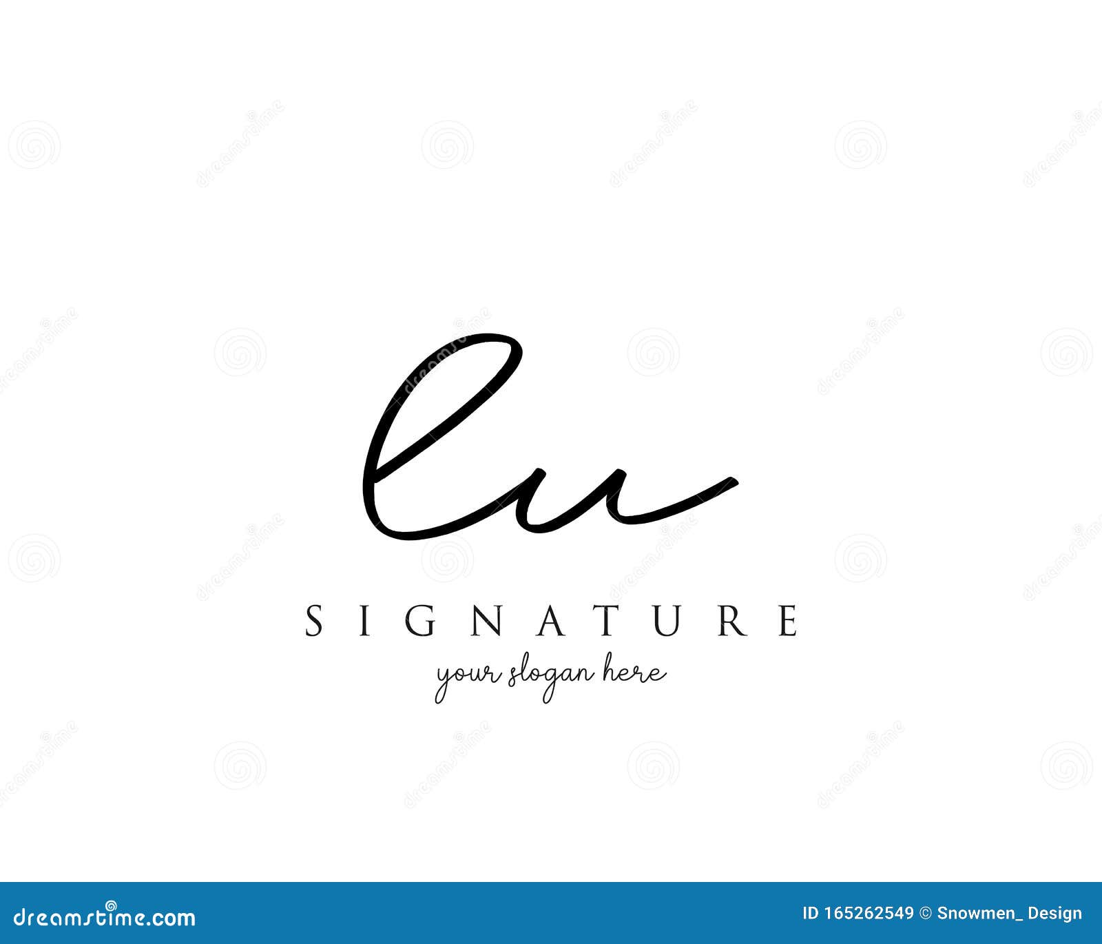 LU Initial Handwriting Signature Logo Template Vector. Stock Vector ...