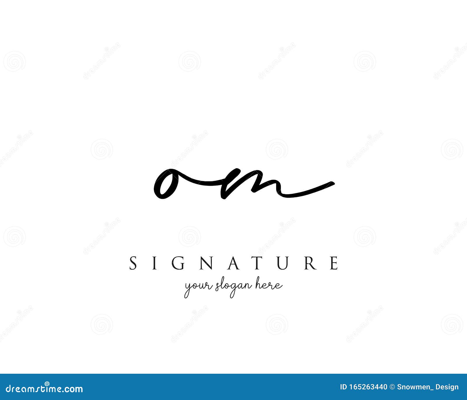 OM Initial Handwriting Signature Logo Template Vector. Stock Vector ...