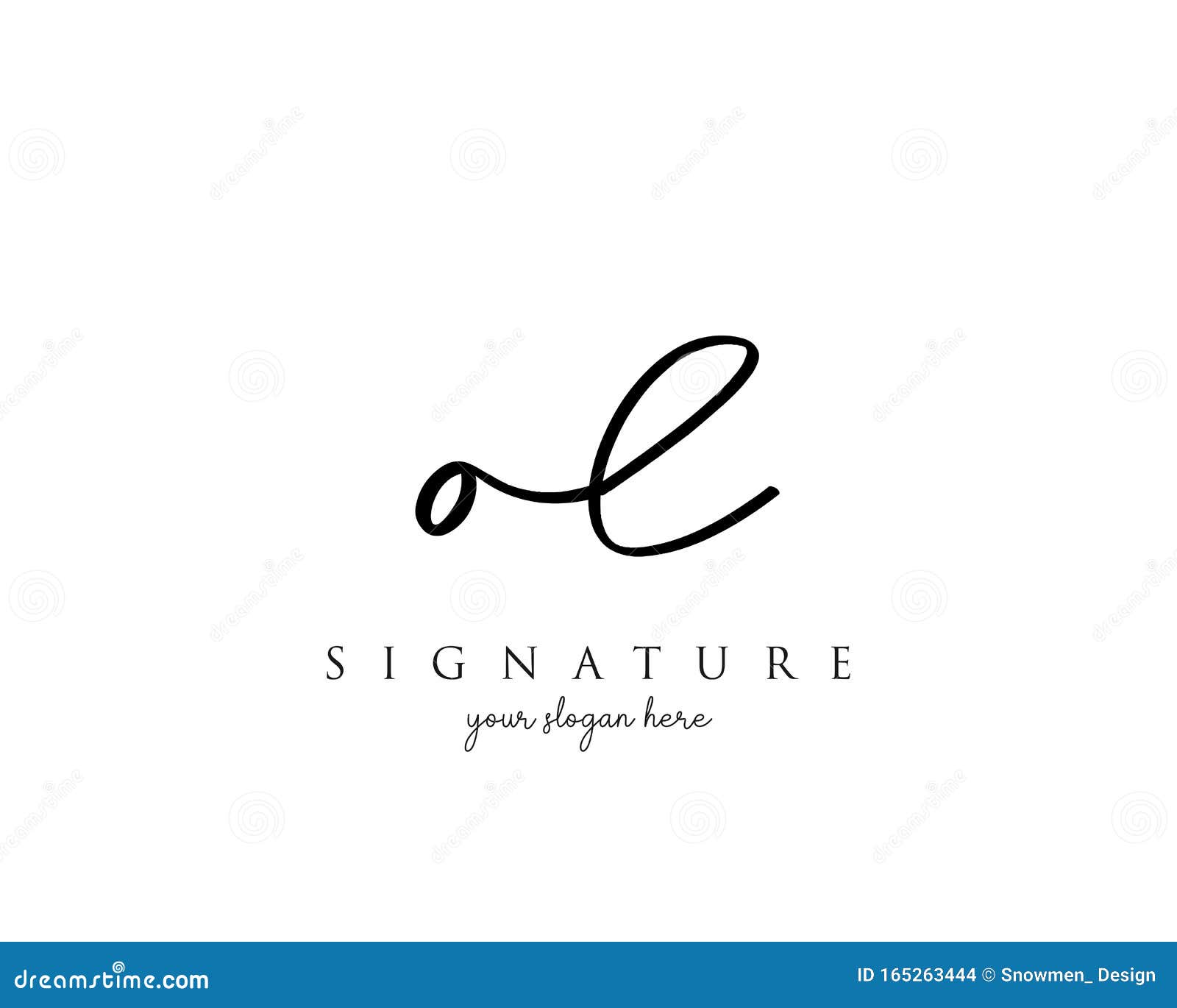 OL Initial Handwriting Signature Logo Template Vector. Stock Vector ...