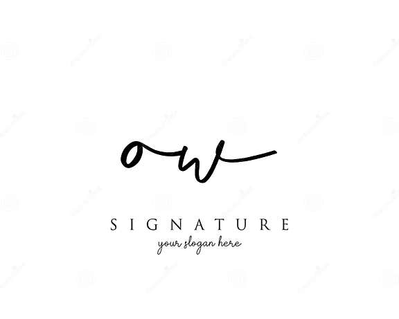 OW Initial Handwriting Signature Logo Template Vector. Stock Vector ...