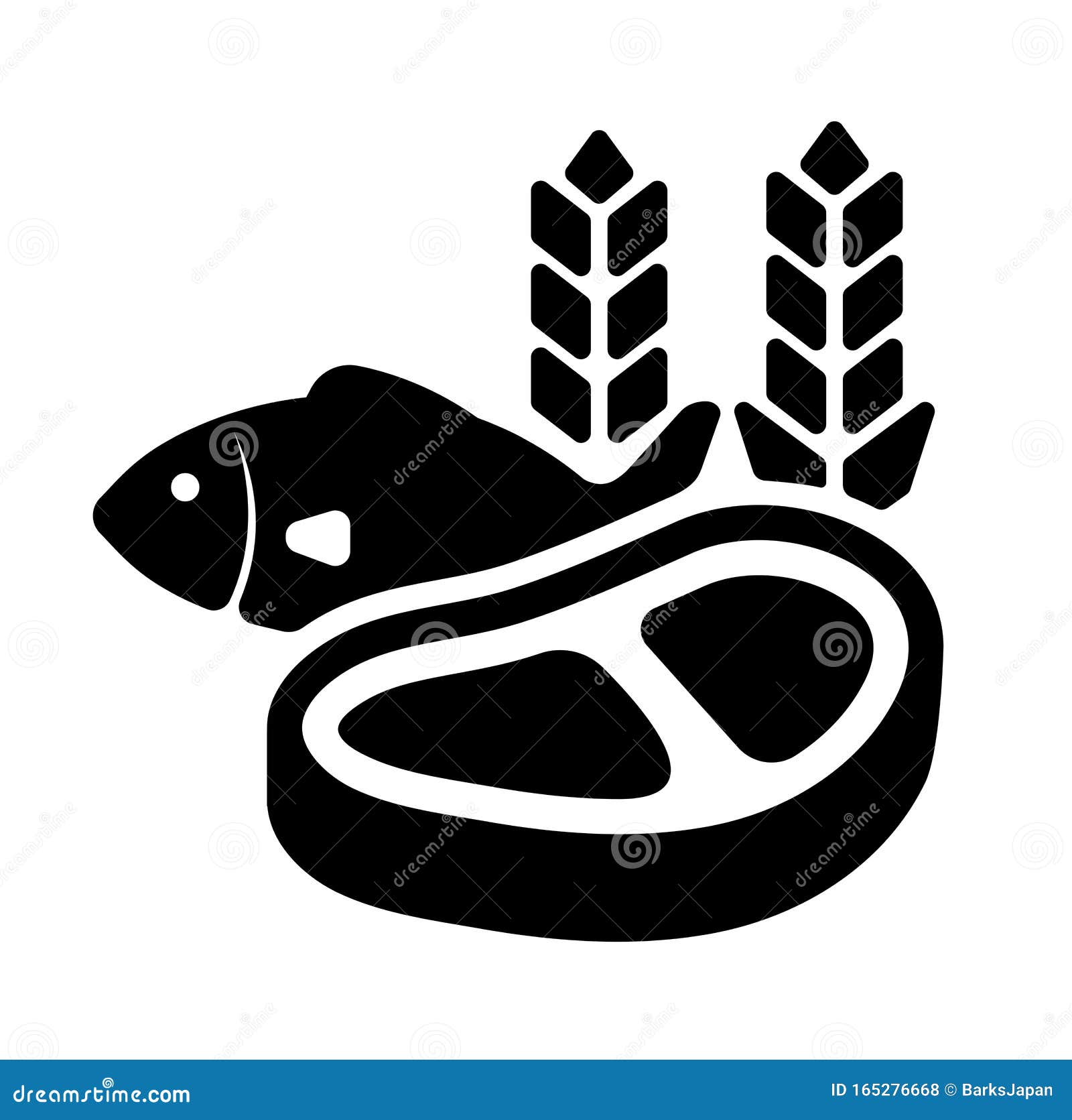 Foodstuff, Various Food Meat, Fish, Grain Icon Stock Vector ...