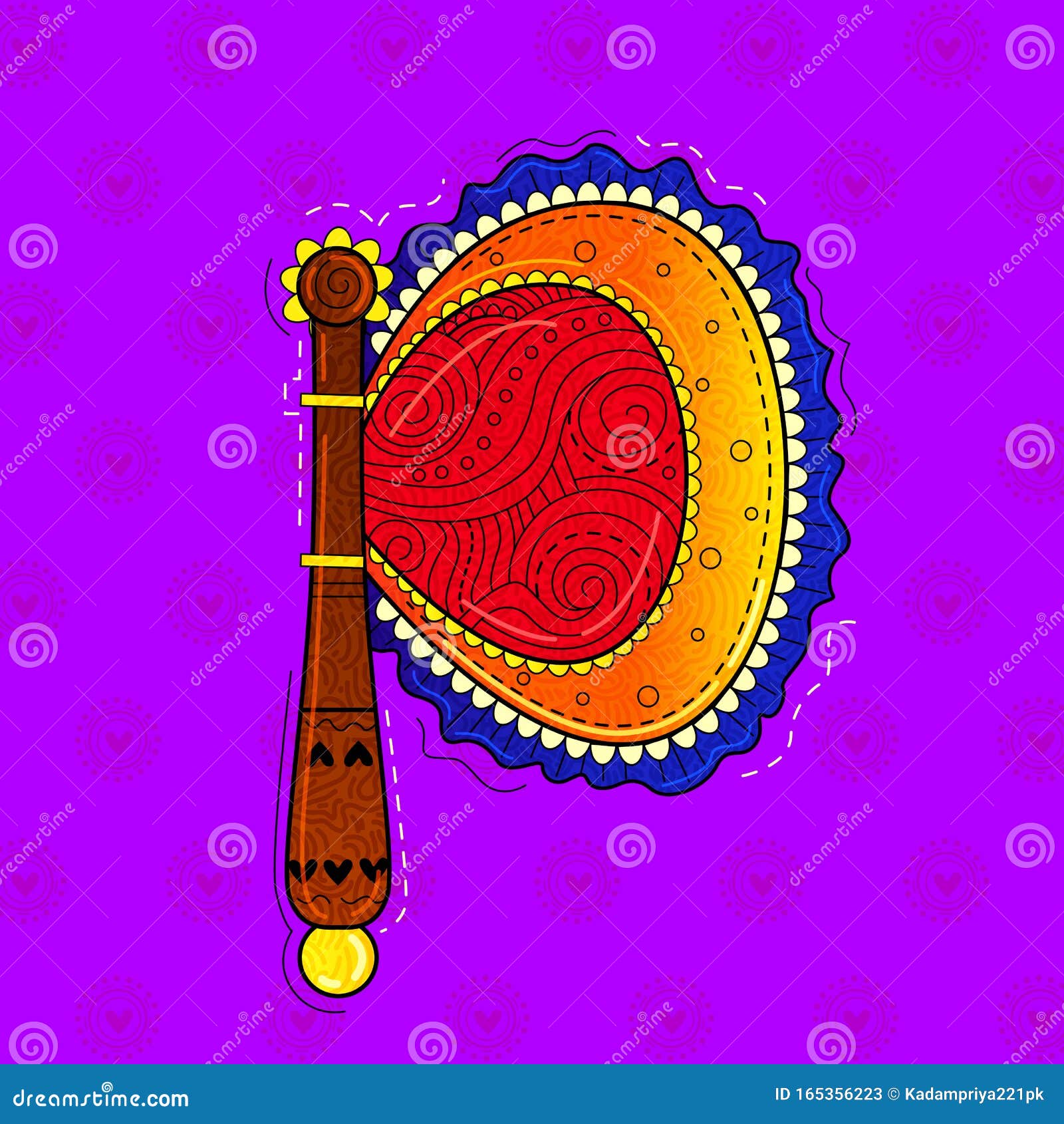 Illustration of Desi Indian Art Style Indian Hand Fan. Stock ...