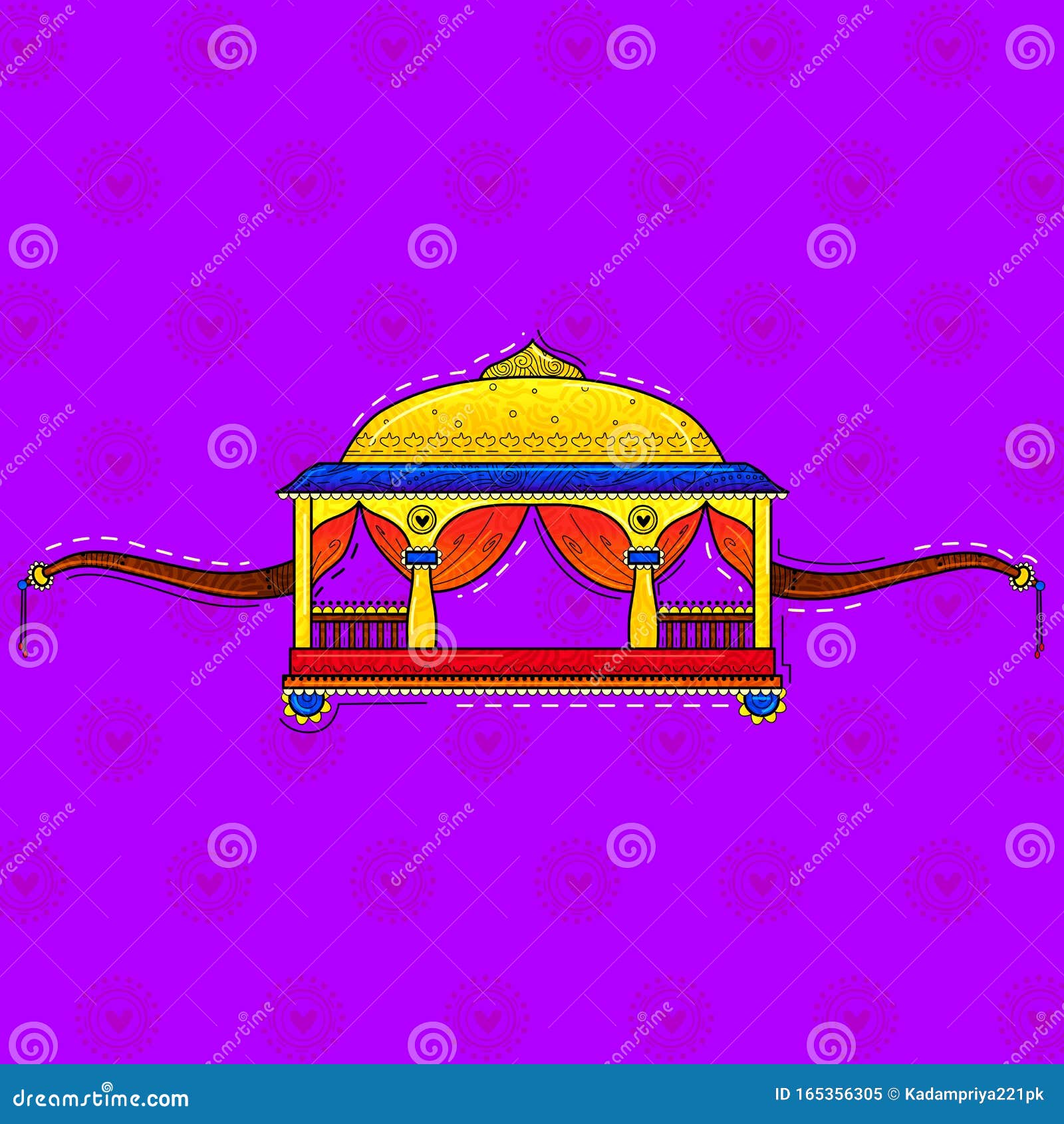Illustration Of Desi Indian Art Style Palanquin. Stock Image ...