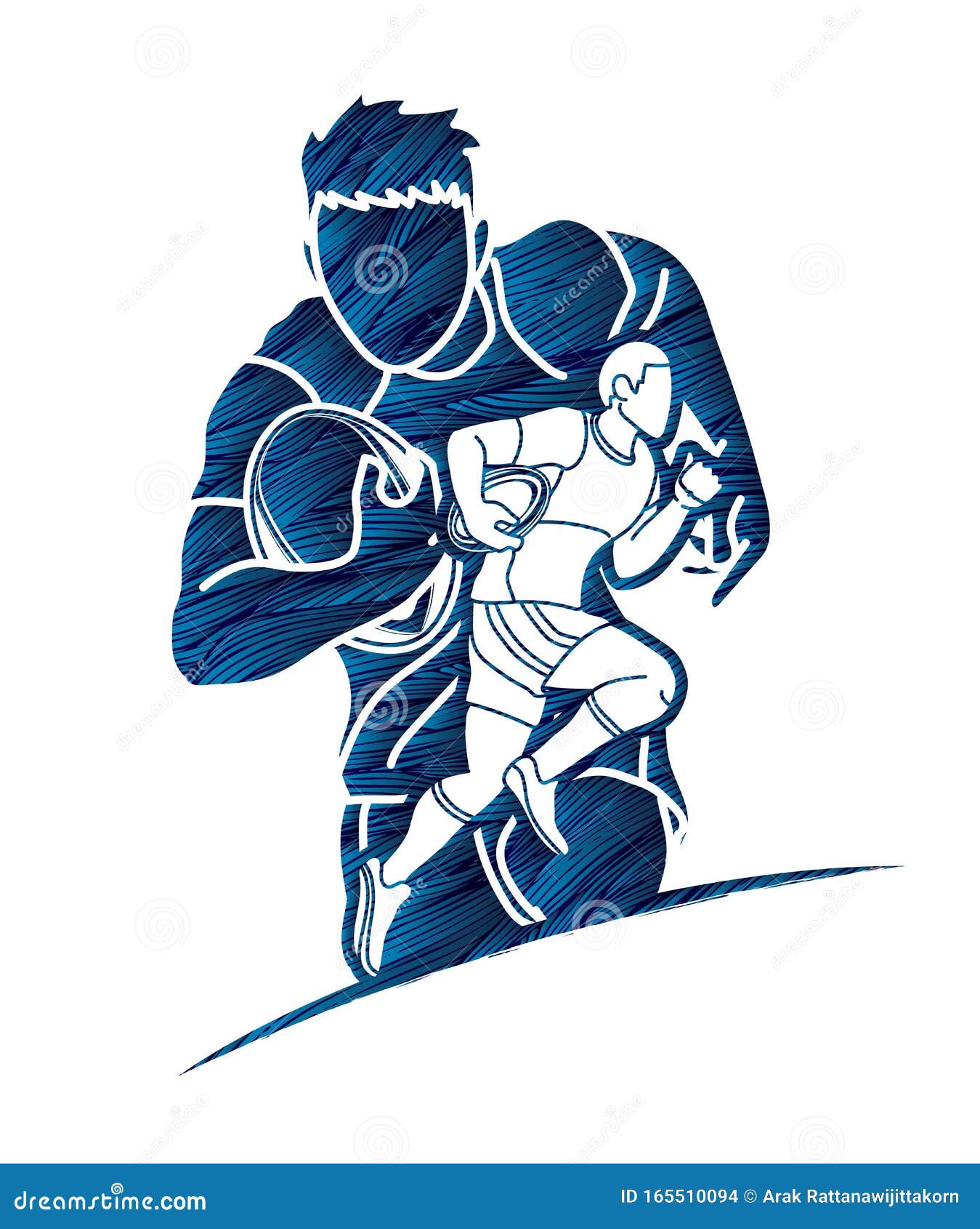 Rugby Players Cartoon Sport Graphic Stock Vector - Illustration of ...