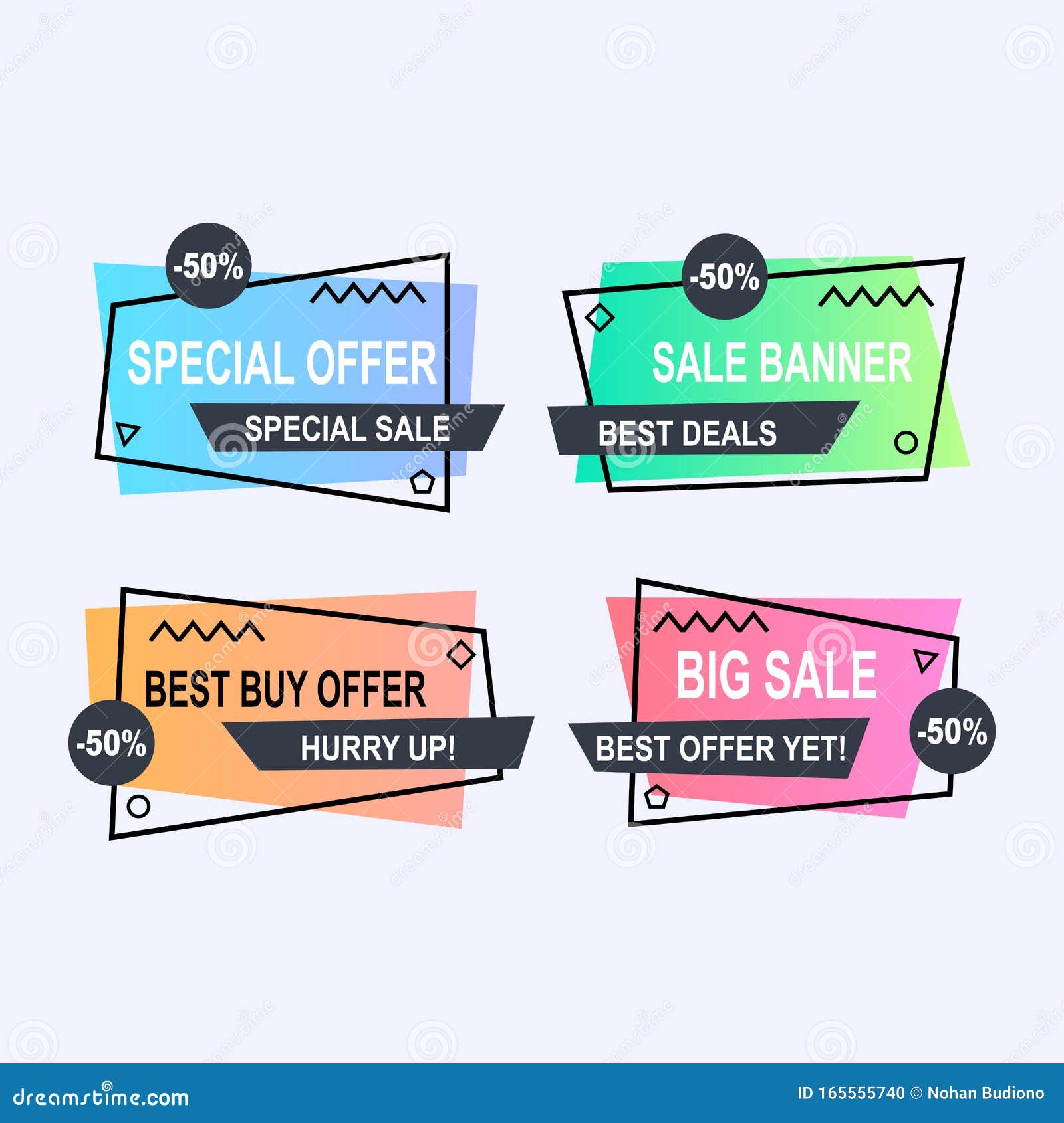 Sale Discount Set Special Offer with Gradient Color for Poster, Banner ...