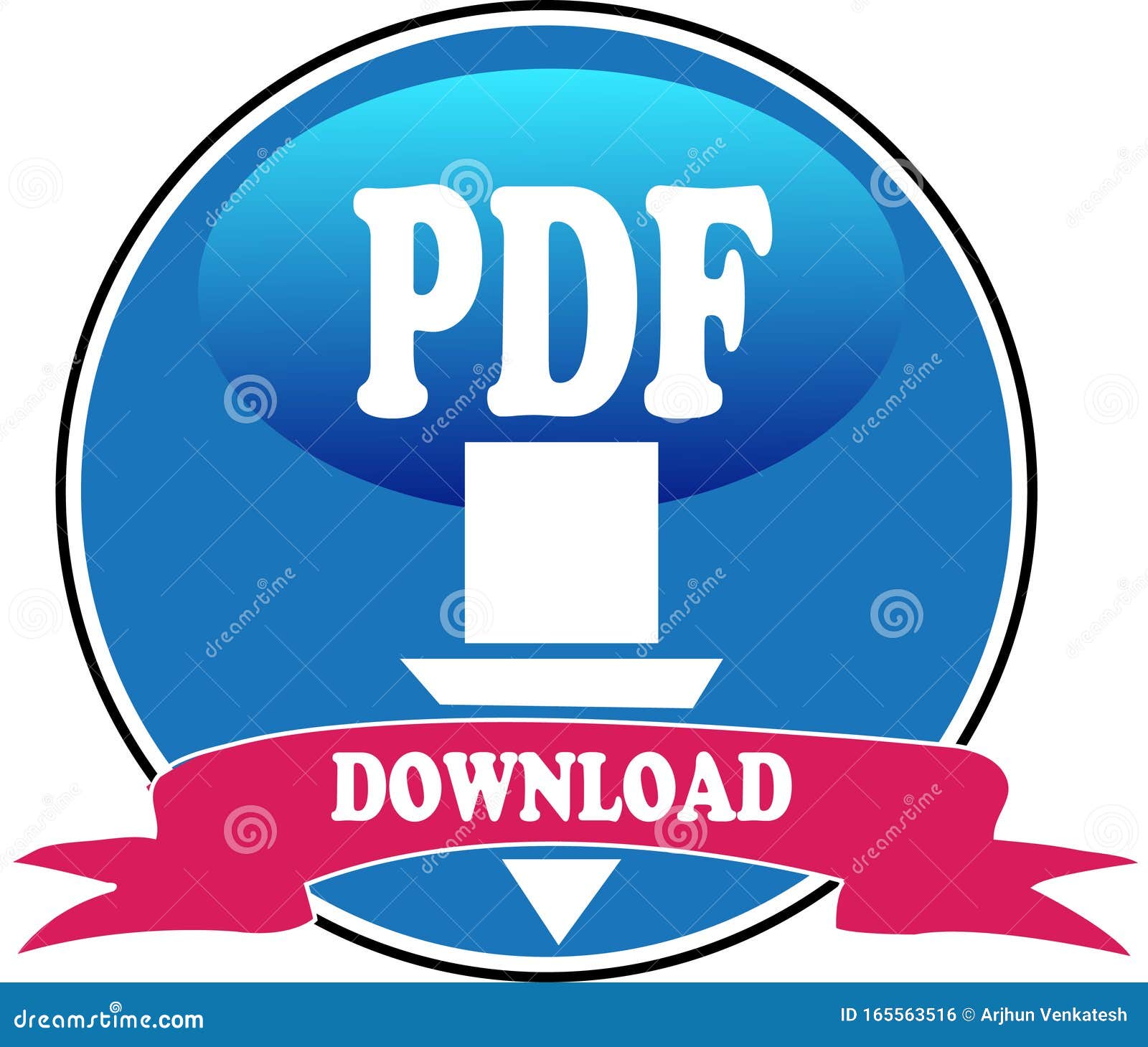 Simple Illustration Pdf File Download Blue Colour on White Background ...
