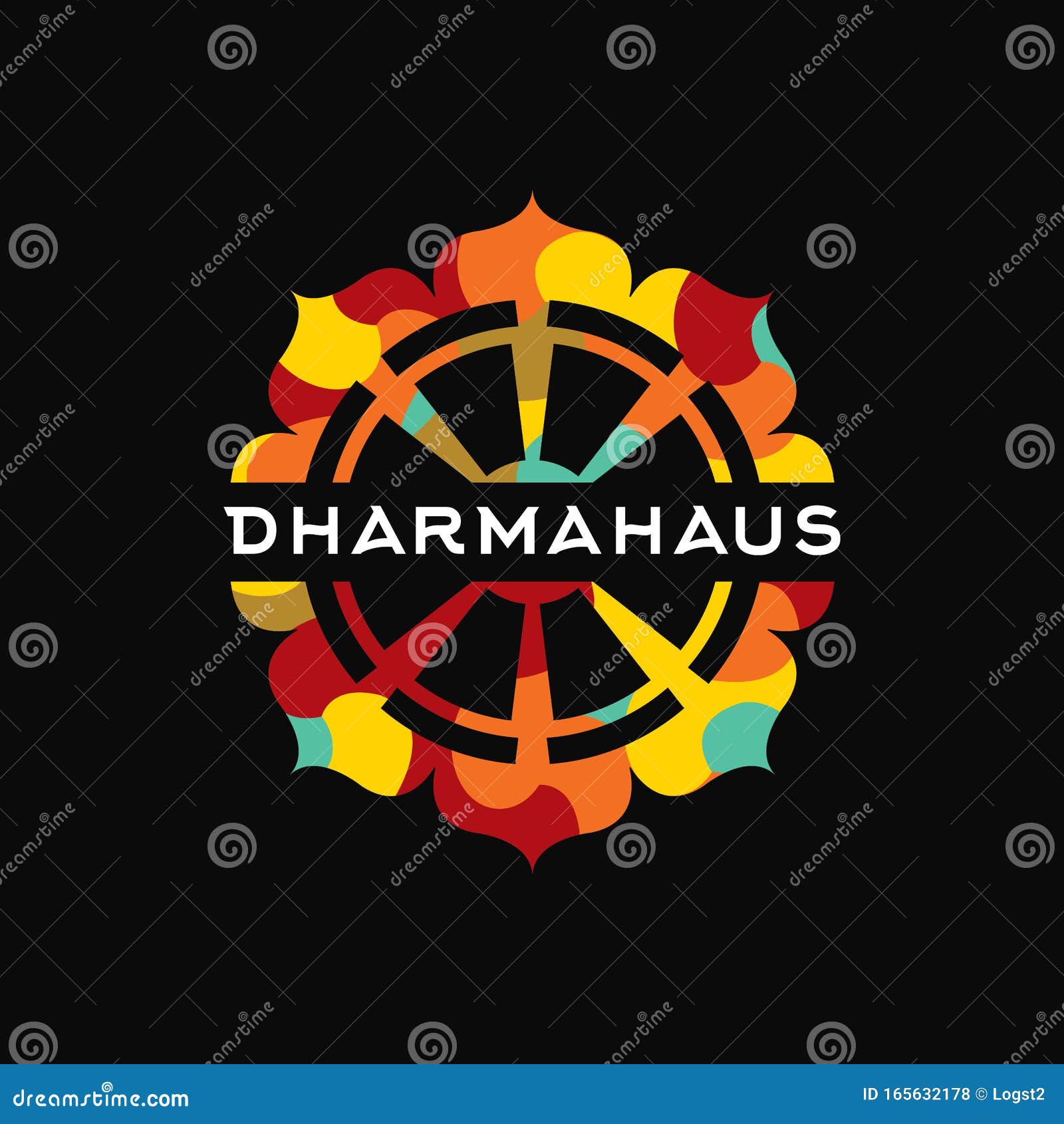 Dharma Logo. Dharma Illustration. Dharma Wheel Logo. Dharma Wheel Icon ...