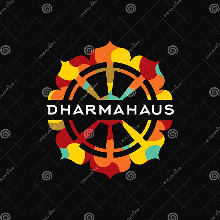 Dharma Logo. Dharma Illustration. Dharma Wheel Logo. Dharma Wheel Icon ...