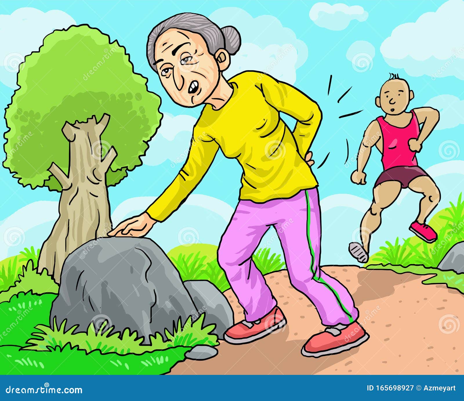 Senior Man Has Low Back Pain And Sciatica From A Herniated Disc ...