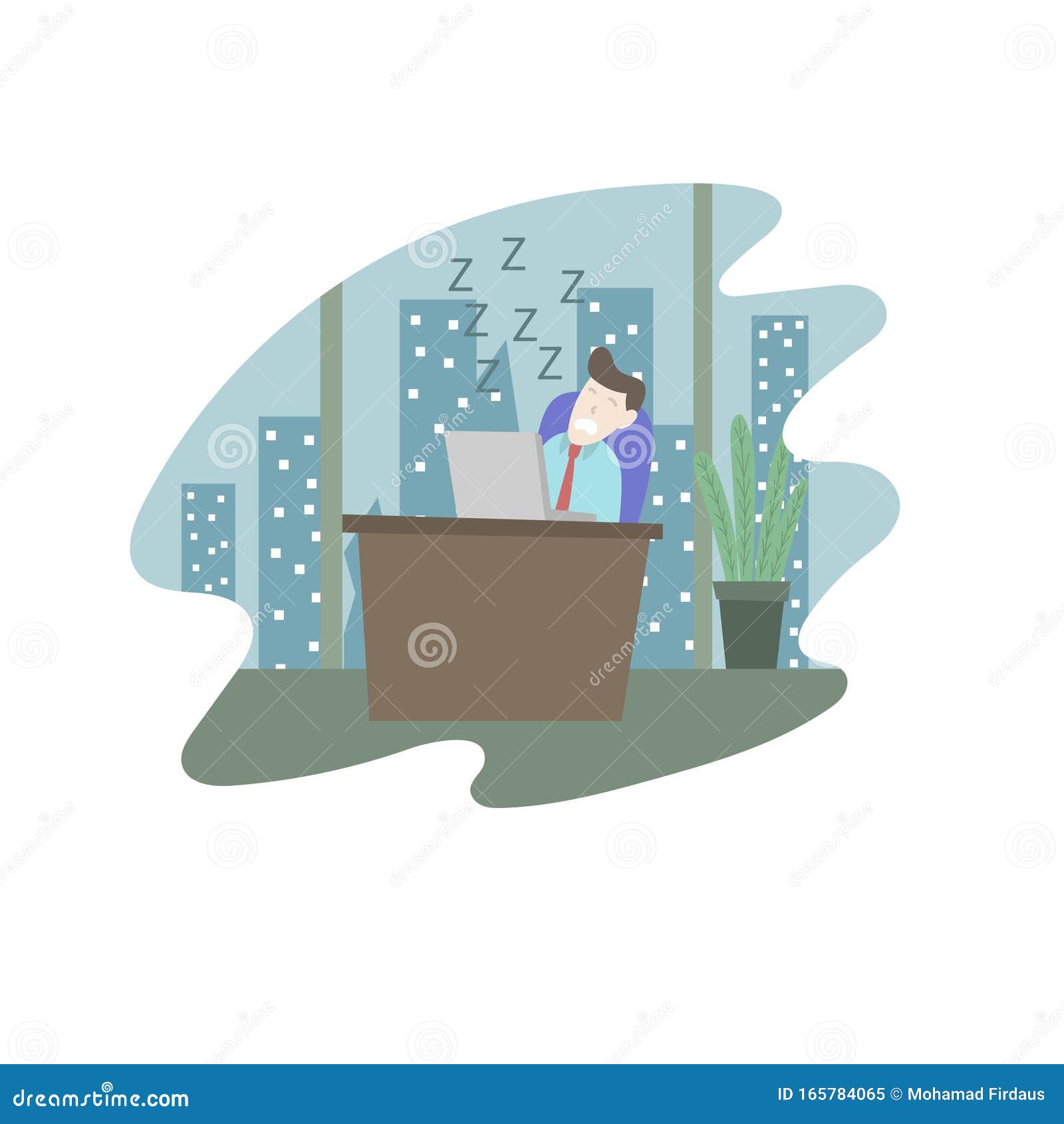 Boss, Staff or Employee Sleep at Office Illustration Stock Illustration ...
