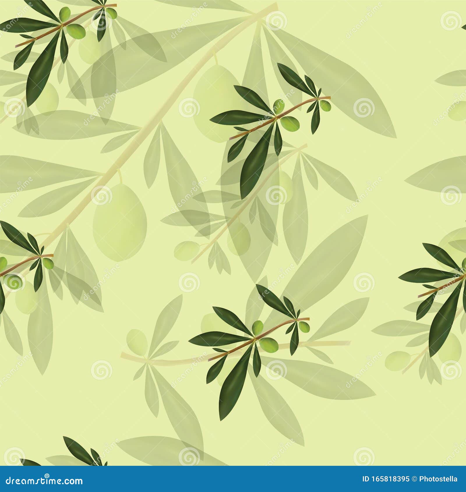 Seamless Pattern with Olive Trees Vector Stock Vector - Illustration of ...