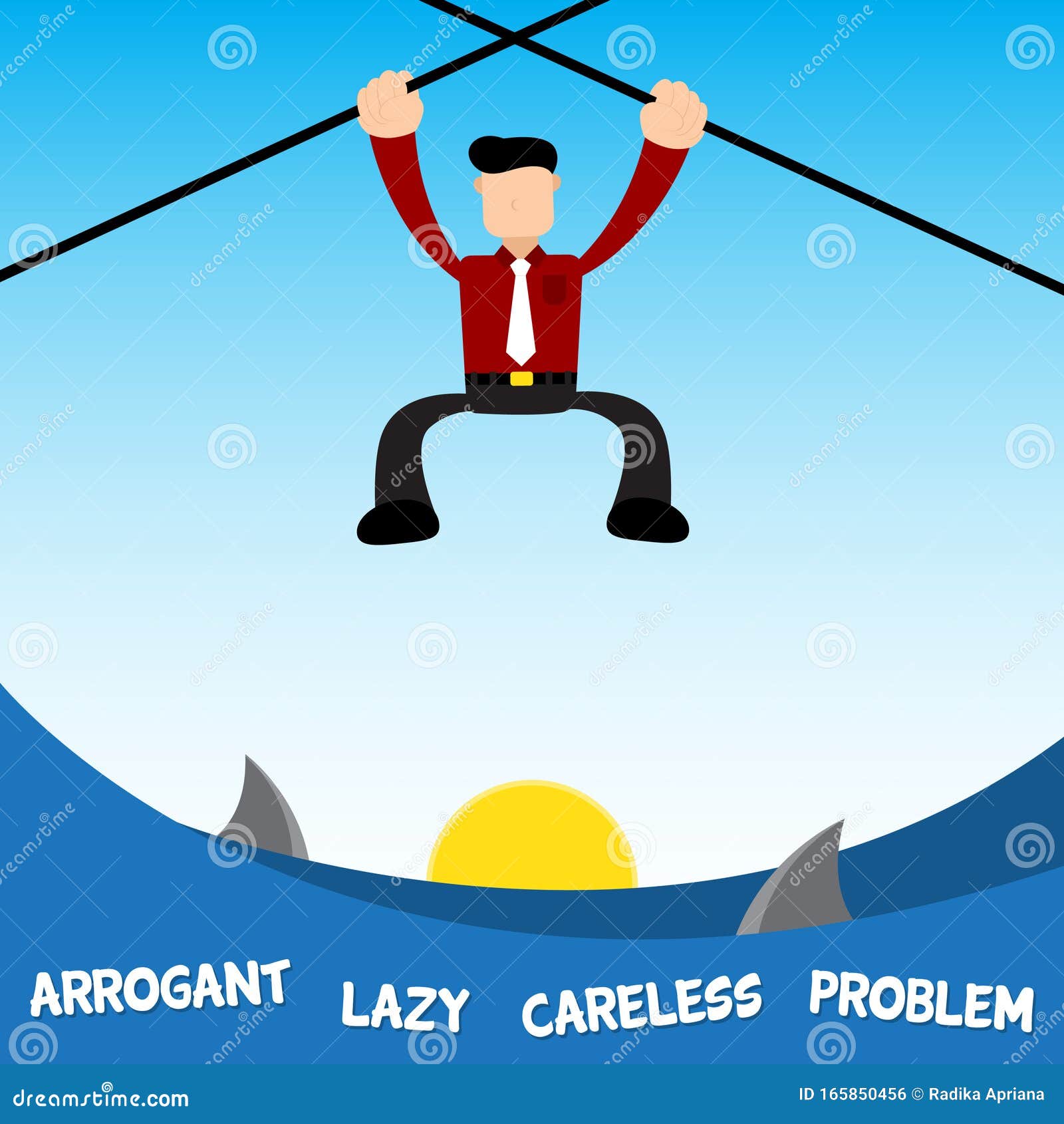 Vector Illustration Businessman in Company with Problem in Company ...