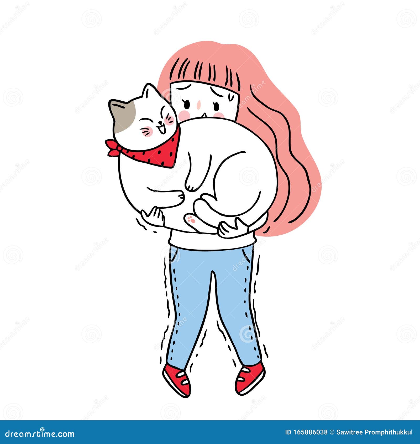 Woman Carry Luggage On Transportation Cart Vector | CartoonDealer.com ...