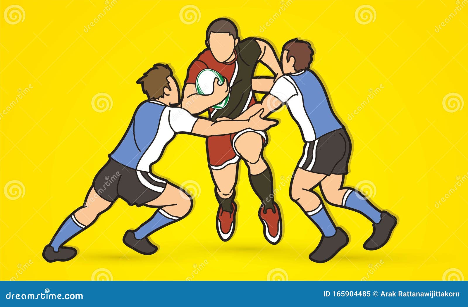 Rugby Player Action Cartoon Sport Graphic Stock Vector - Illustration ...