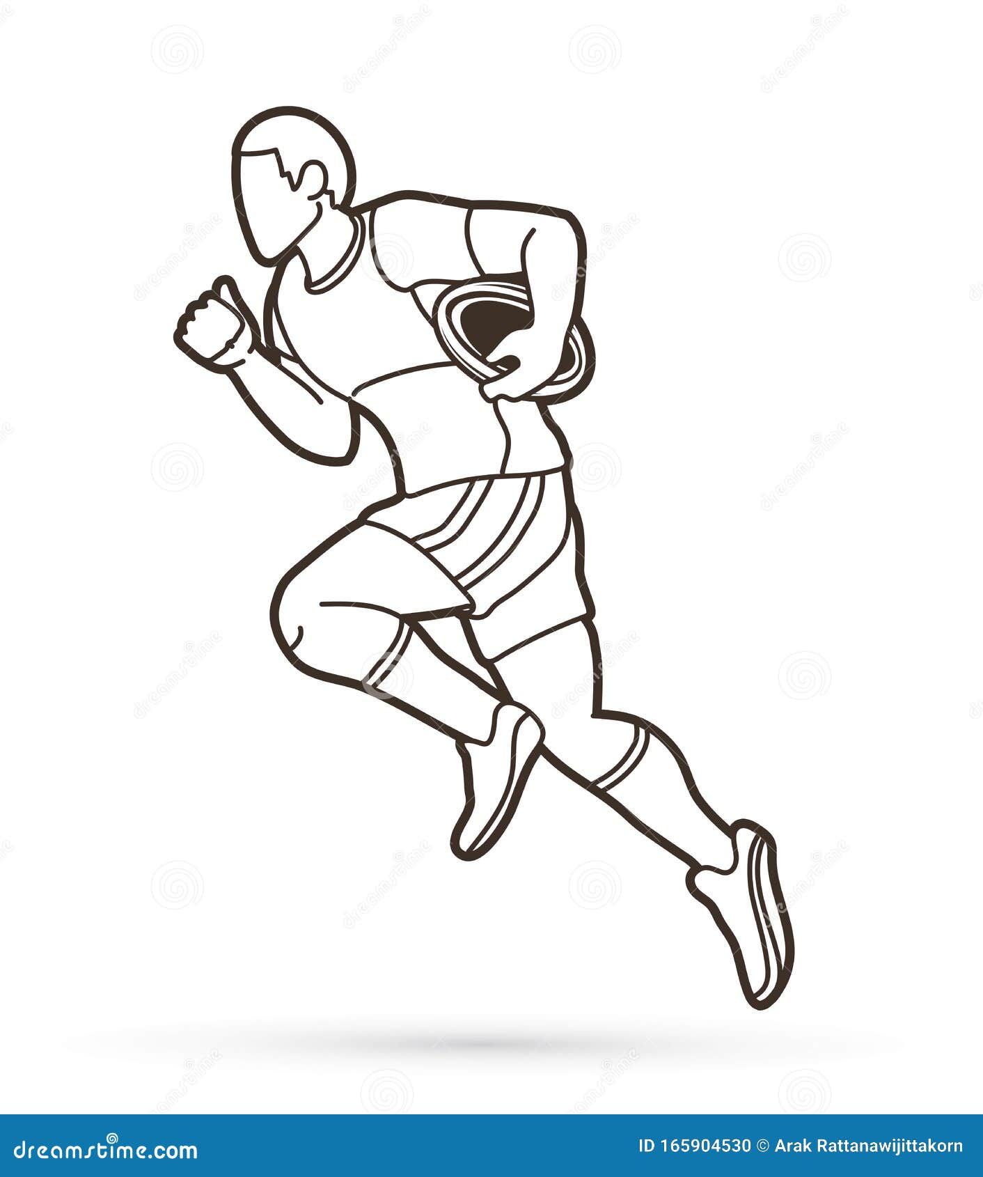 Rugby Player Action Cartoon Sport Graphic Stock Vector - Illustration ...