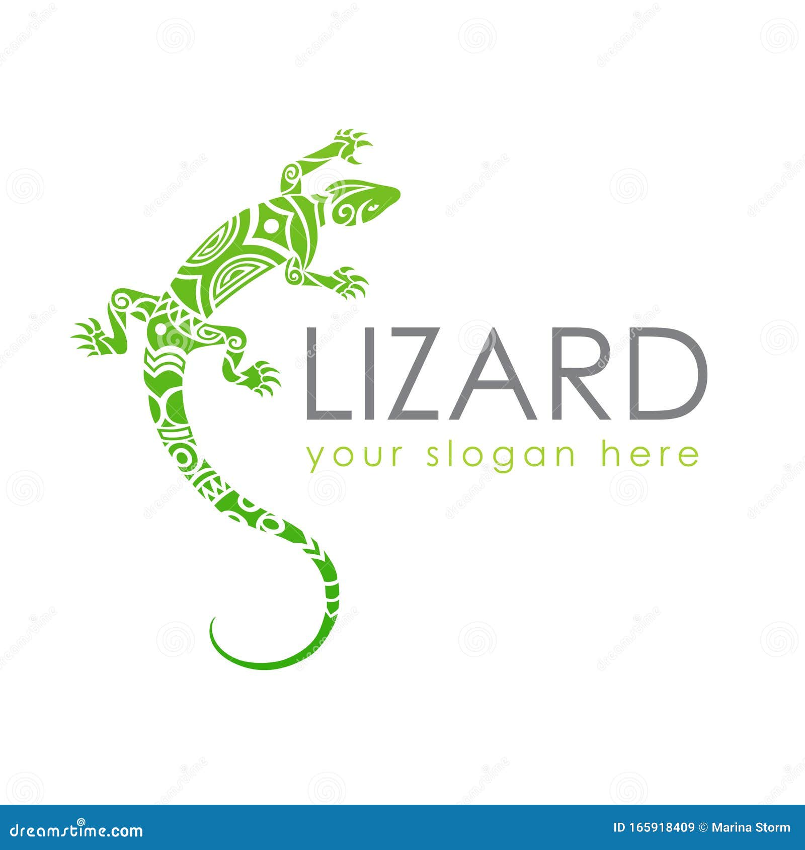 Lizard Logo Design Template, Lizard Mascot Logo, Monochrome Logo ...