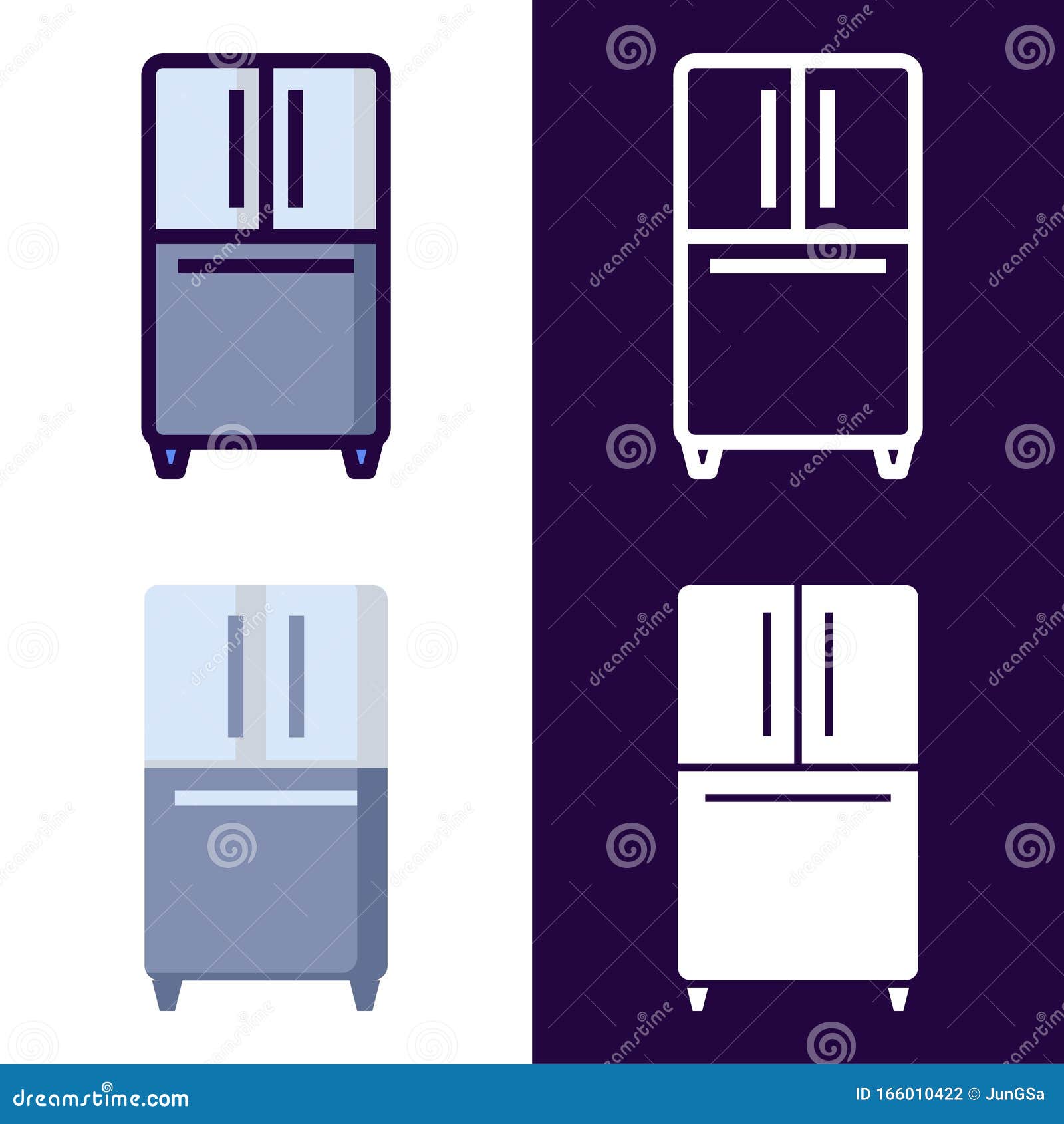 Refrigerator Fridge Icon Set - Home Appliance Stock Vector ...