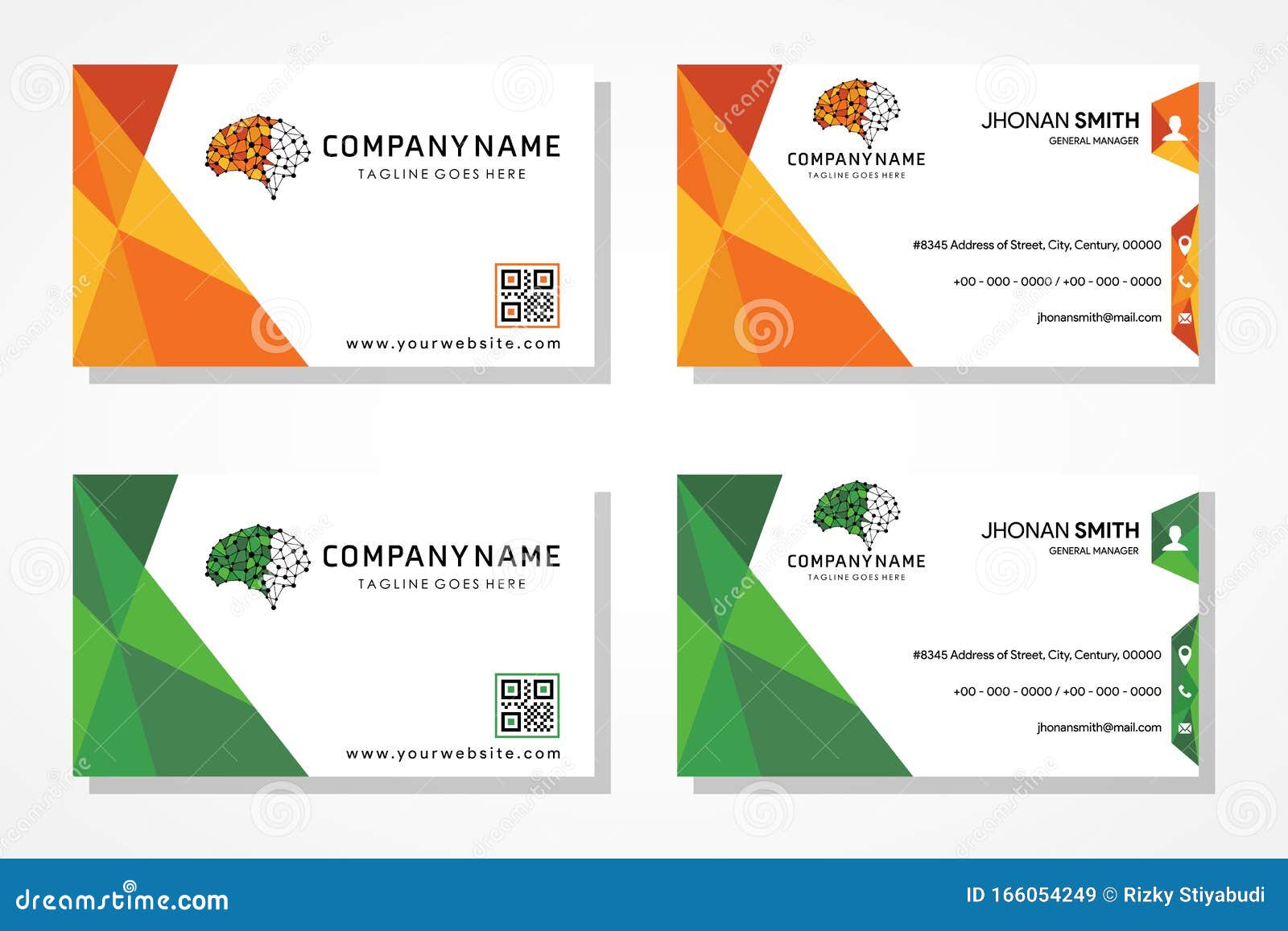 Abstract Modern Triangle Business Card, Name Card Design Template Stock ...