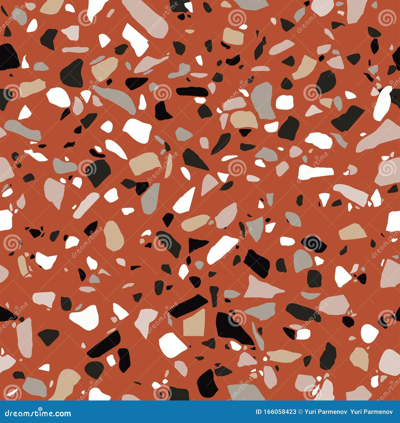 Terrazzo. Black And White. Terrazzo Flooring Vector Seamless Pattern In ...