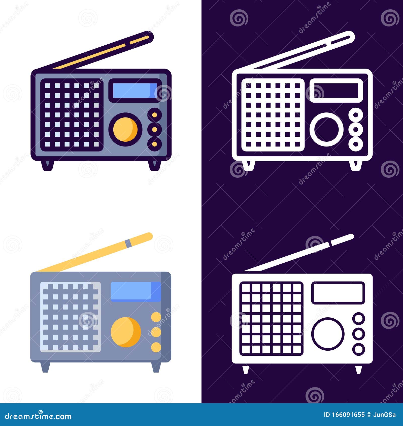 Radio Icon Set - Home Appliance Stock Vector - Illustration of icons ...