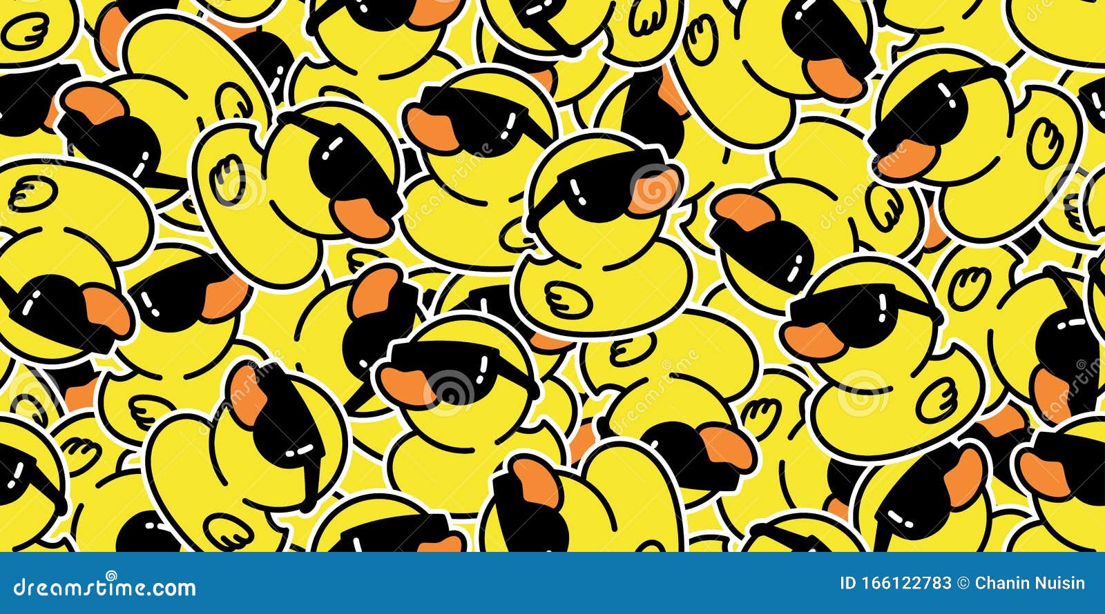 Duck Seamless Pattern Rubber Duck Vector Tile Background Scarf Isolated ...