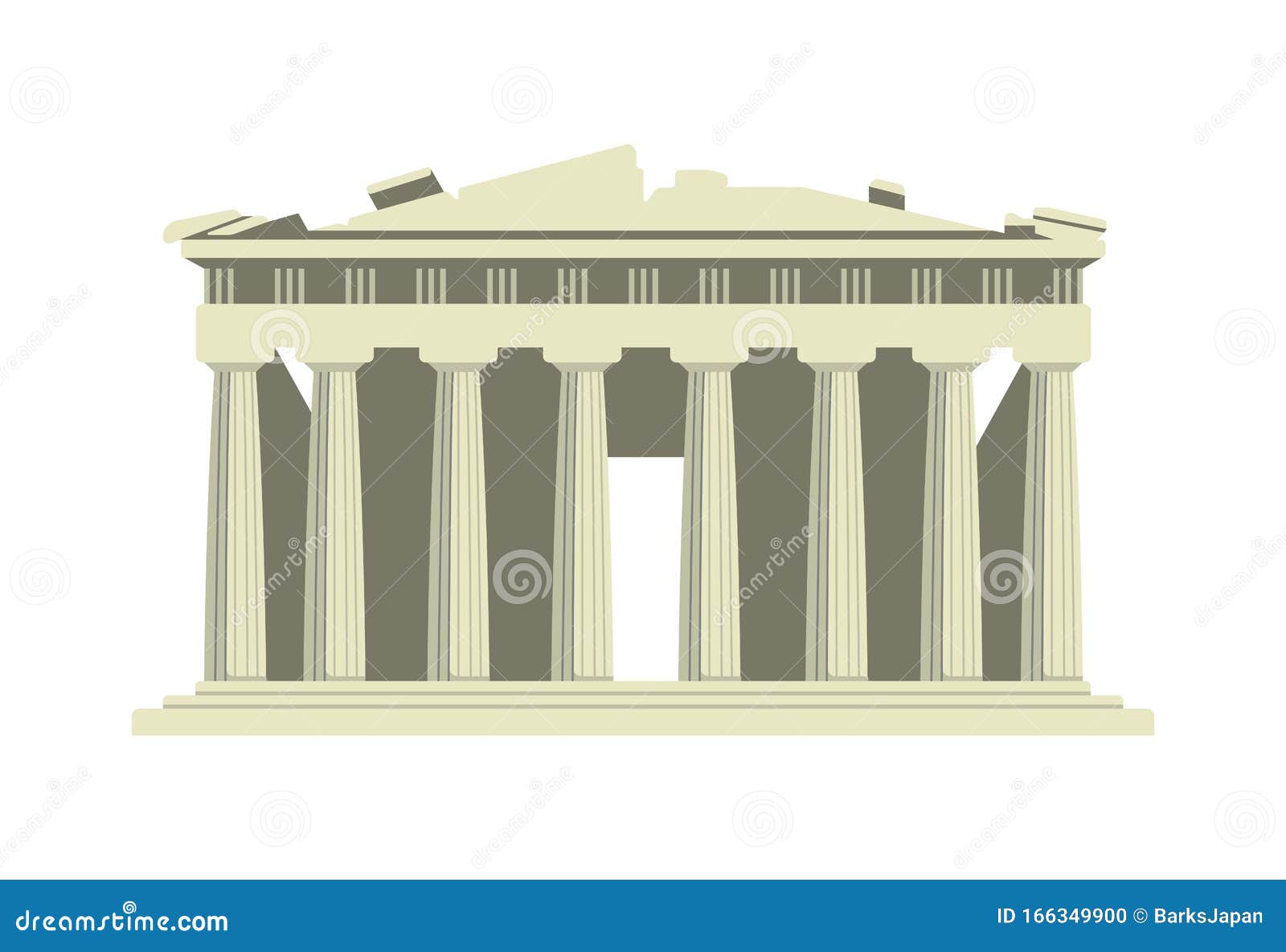 Parthenon Temple - Greece / World Famous Buildings Vector Illustration ...