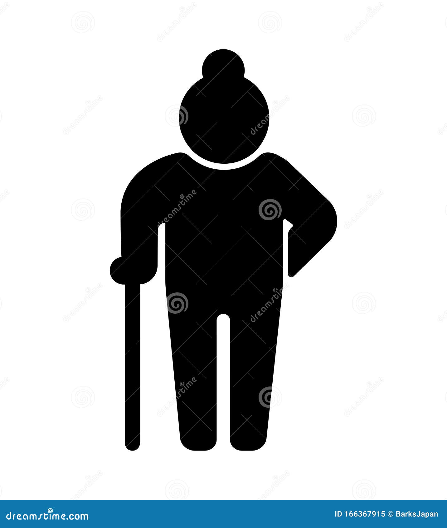Old Woman, Senior Person Icon Illustration Stock Vector - Illustration ...