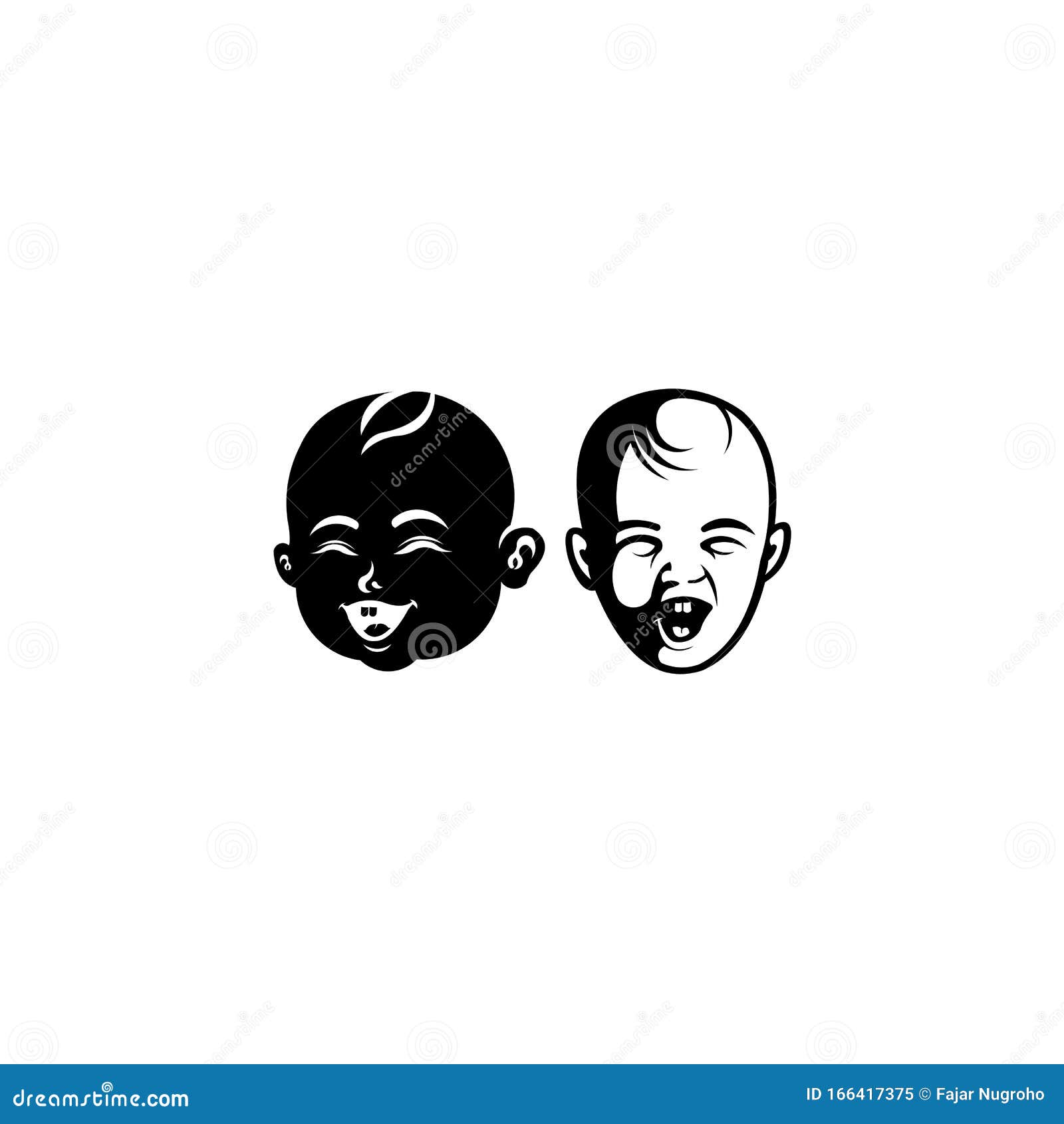 Laughing Baby Boy Toddler Vector Stock Vector - Illustration of head ...