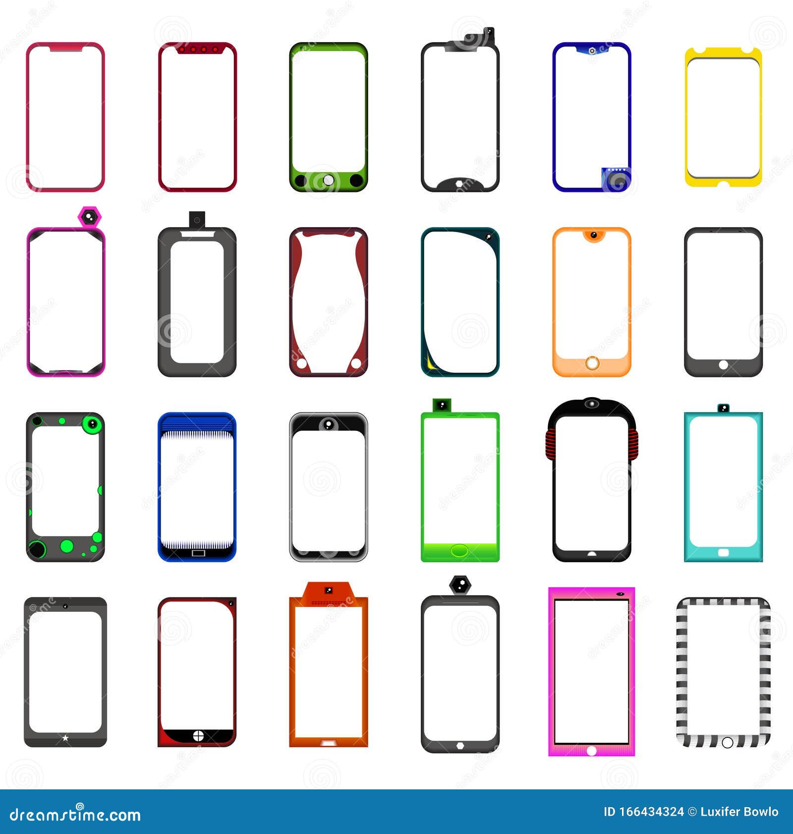 Modern Smartphone Collections Pack . Stock Illustration - Illustration ...