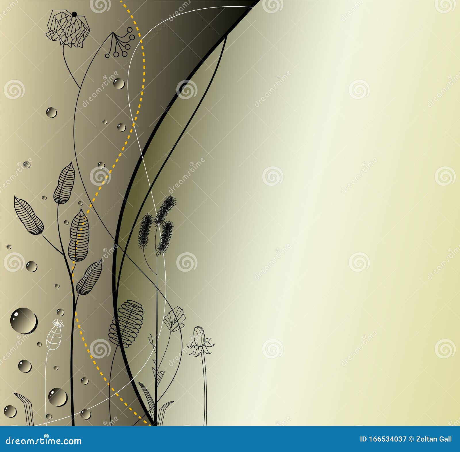 Abstract Background with Flowers and Herbs Stock Vector - Illustration ...